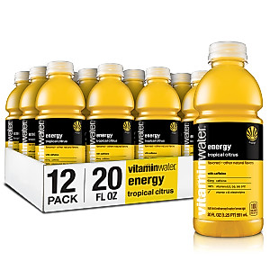 vitaminwater energy electrolyte enhanced water w/vitamins, tropical citrus drinks, 20 fl oz, 12 Pack
