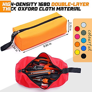 9 Packs Small Tool Pouch Zipper Tool Bags Canvas Waterproof Versatile Hand Zippered Tool Pouches Heavy Duty Multipurpose Zipper Tool Pouch Tote Bag for Organizer Storage (9.8 x 3.3 x 2.7 Inch)