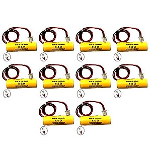 (10 Pack) 1.2v 900mAh Unitech AA900mAh OSA268 Lithonia EXR LED EL M6 ELB CS01 Exit Sign Emergency Light NiCad Battery Replacement White Connector