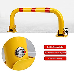 CAIMIAO Car Parking Space Lock Bollard U Shape Foldable Driveway Bollard Post Pole Garage Security Posts Upper Lock with Reflective Tape (Color : Black, Size : 33x80cm)