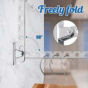 Lanzeuta 2 Pack Laundry Hanger Dryer Rack, Silver Wall Mounted Clothes Rack, Folding Hangers Clothes Hanger Rack, Stainless Steel Wall Rack for Clothes