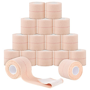 Nuanchu 16 Rolls Elastic Adhesive Bandage Tape Self Adherent Cohesive Flexible Stretch Elastic Athletic Tape for Sports Ankle Knee and Wrist, Vet Wrap for Horses Pets Cats Dogs(2 Inch x 5 Yard)