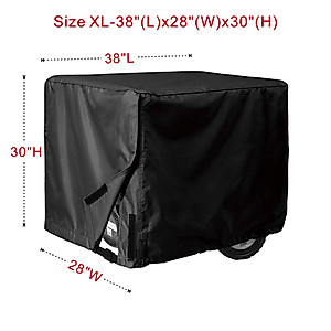 Porch Shield Waterproof Universal Generator Cover 38 x 28 x 30 inch - for Most Generators 5500-15000 Watt, Black
