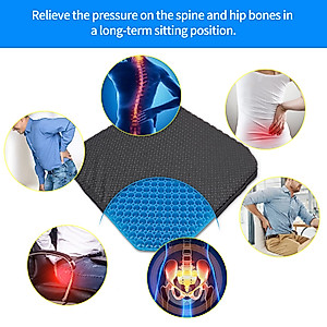 janek show Gel Seat Cushion, Double Layer Egg Gel Cushion for Pressure Relief, Seat Cushion for The Car,Office,Wheelchair&Chair.Breathable Design,Durable,Portable