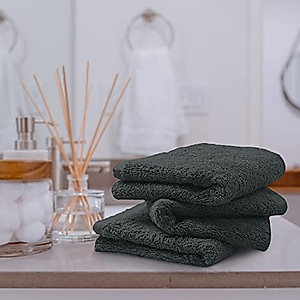 Avalon Salon Towels – 24 Pack Grey Hand Towels 100% Cotton Spa Towels – 16x27 inches Highly Absorbable Facial Towels Gym Towels Hair Towels and Face Towels Bulk Small Towels (Non Bleach Proof)