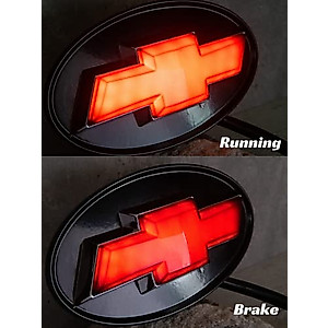 Autogem Compatible for Chevy Hitch Cover | Officially Licensed LED Light Trailer Towing Hitch Cover Receiver Chrome Finish