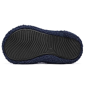 Heiiwarm Boy's Kids Toddler Slippers Lightweight House Shoes House Slippers Warm Non-Slip House Indoor Shoes Blue11.5-12.5