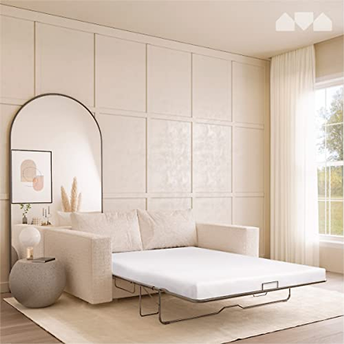 Milliard 4.5-Inch Memory Foam Replacement Mattress for Queen Size Sleeper Sofa and Couch Beds (Sofa Not Included) - Queen