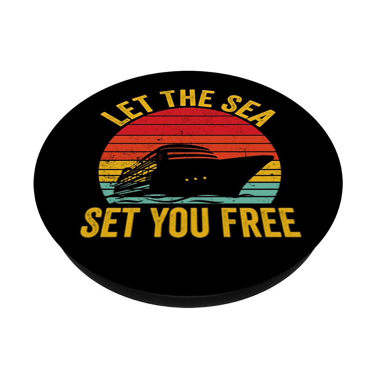 Cruising Cruise Ship Retro Let The Sea Set You Free PopSockets Standard PopGrip