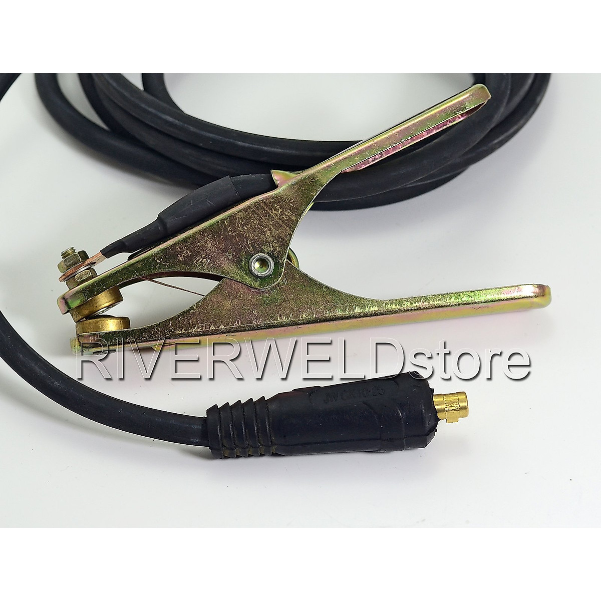 RIVERWELD 200A Groud Earth Clamp 10-25mm2Plug 3 Metre Lead 16mm2 Wire Fit MMA ARC Welder