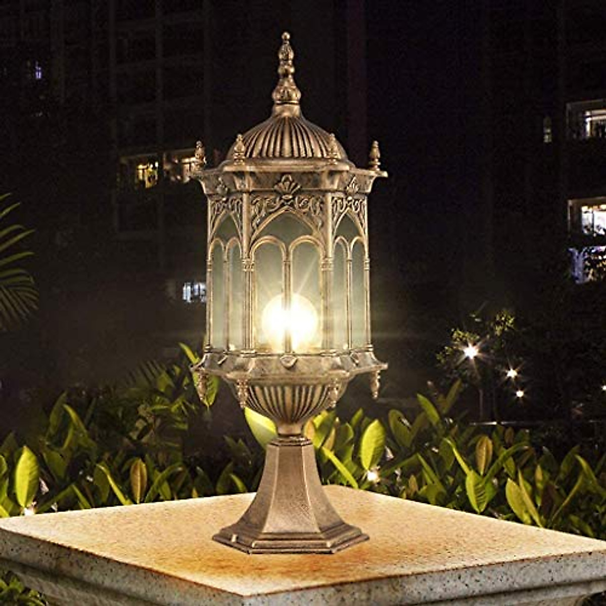 WYBFZTT-188 E27 Retro Industrial Column Lamp, Outdoor Landscape Post Lamp Gate Waterproof Courtyard Lamp, Pillar Caplights Home Garden Courtyard Column Headlight