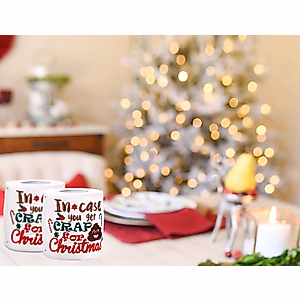 Christmas Embroidered Toilet Paper Decorations - Xmas Party/White Elephant/Gag Gift/Bathroom Decor