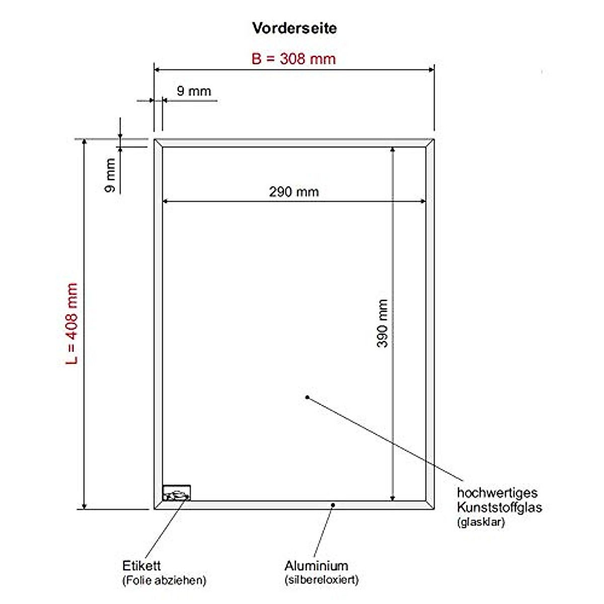 MAUL Picture Frame, Aluminium, Silver, 30 x 40 cm