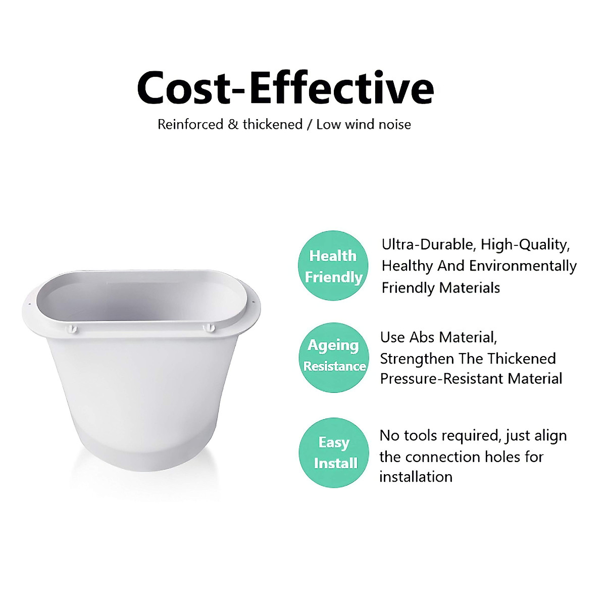 Connector for Connecting Window Sealing Plate with Oval Vent and Air-Conditioning Exhaust Hose with Dia 5.9'', Air Conditioner Exhaust Hose Adapter,Portable Exhaust Hose Tube Connector