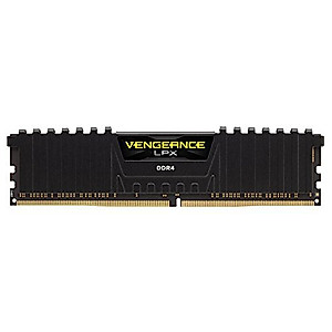 Corsair CMK8GX4M2A2400C16 Vengeance LPX 8GB (2x4GB) DDR4 DRAM 2400MHz (PC4 19200) C16 Memory Kit - Black