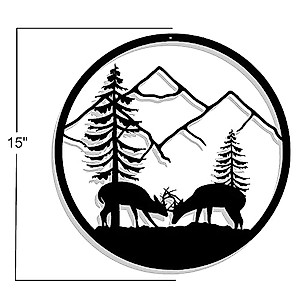 Metal Creations Deer Fighting Metal Wall Decor, Wall Art for Indoor Outdoor Living Room Bedroom Bathroom