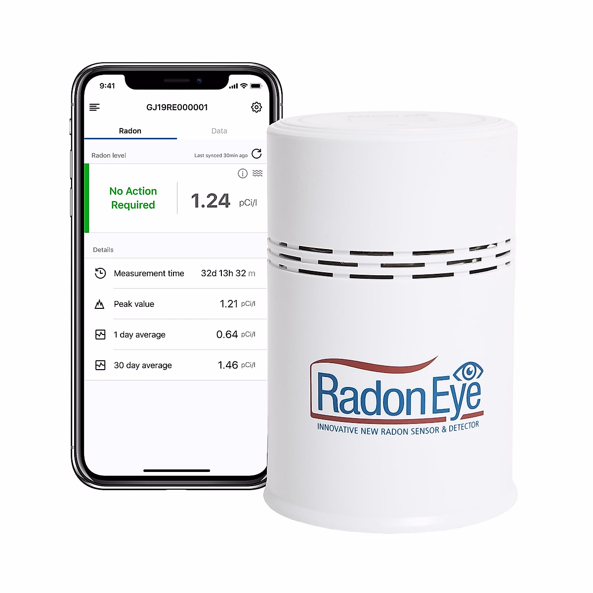 Ecosense RD200 RadonEye, Home Radon Detector, Fast Capture of Fluctuating Levels, Short & Long-Term Continuous Monitoring with Trend Charts