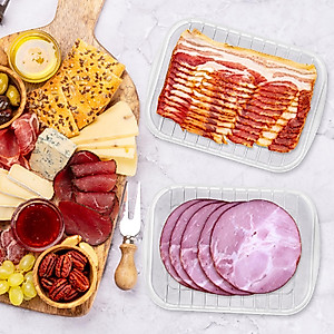 yarlung 6 Pack Bacon Keeper for Refrigerator, Deli Meat Saver Container with Airtight Lid, Cold Cuts Fridge Food Storage, 2 Serving Tongs