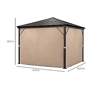 Best Choice Products 10x10ft Hardtop Gazebo, Outdoor Aluminum Canopy for Backyard, Patio, Garden w/Side Curtains, Mosquito Netting, Zippered Door