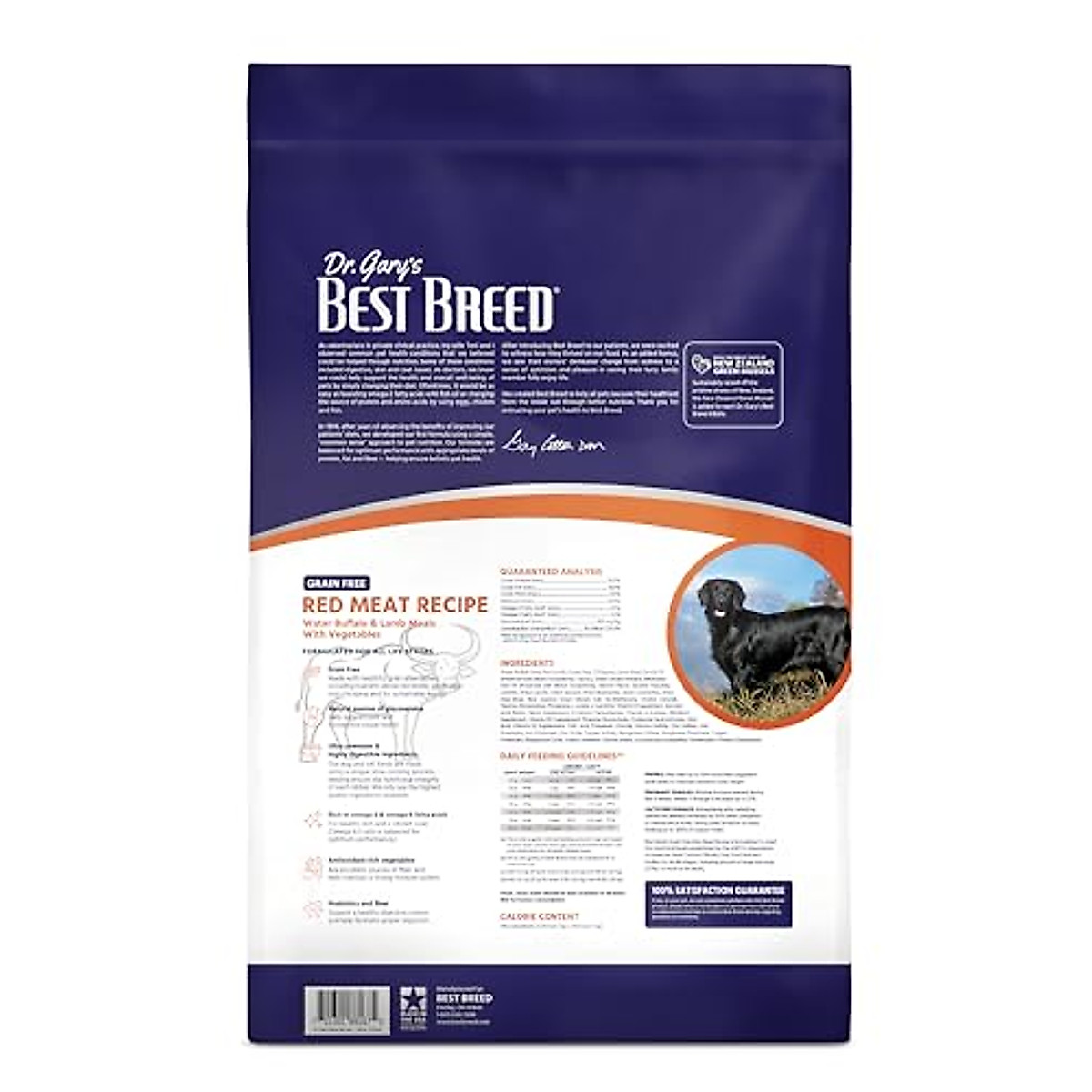 Best Breed Dr. Gary's Grain Free Red Meat Recipe Slow-Cooked in USA [Natural Dry Dog Food for All Breeds and Sizes] - 26lbs., Dark Brown