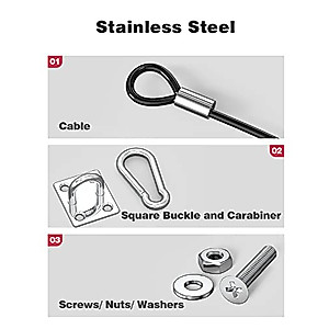 Mellbree Trash Can Lid Lock, 2Pcs Stainless Steel Outdoor Trash Can Strap Lock for Animals, Squirrels, Dogs and Raccoon Lid Lock Garbage Can