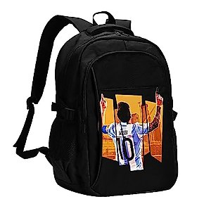 Luja Dling #10 Messi 2023 Adult Backpacks Bag Laptop Bag Bookbag Usb Backpack 17 Inch For Daily