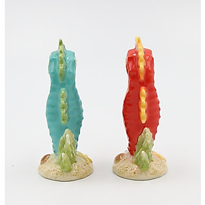 Cosmos Gifts 20784 Fine Porcelain Seahorse Salt and Pepper Shakers Set, 4" H