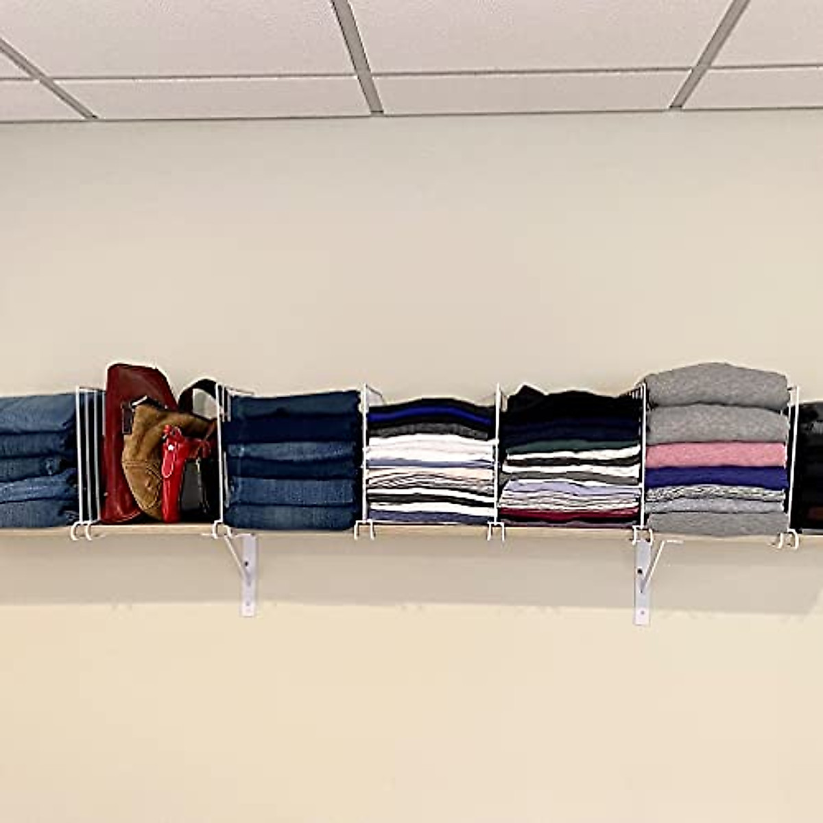 Evelots 8 Pack Wood Shelf Divider/Organizer-Closet/Cabinet-Bedroom/Office-No Tools