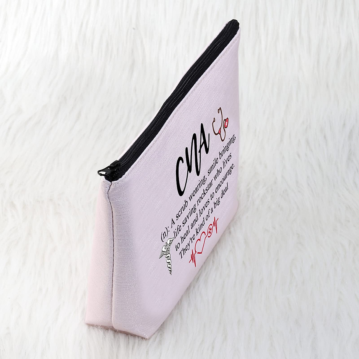CMNIM CNA Gift Bags Certified Nursing Assistant Gifts Makeup Bag CNA Student Gifts Nursing Cosmetic Bag Zipper Pouch Who Lives To Heal And Love To Encourage (CNA Cosmetic Bag Pink)