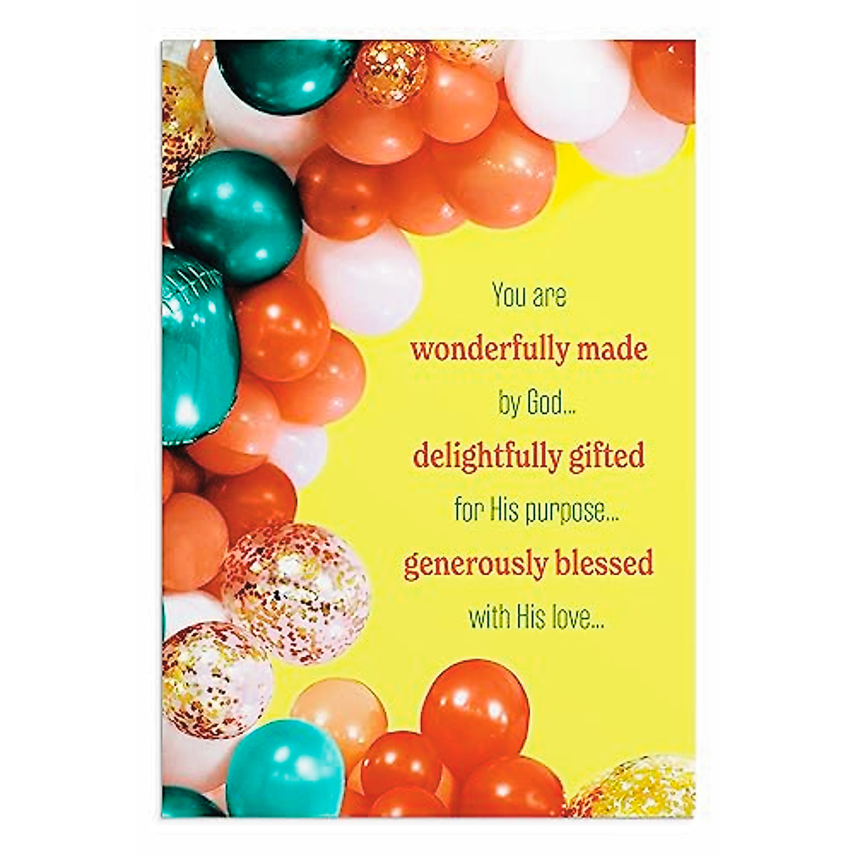 DaySpring - Birthday Balloons - 4 Balloon Designs Assortment with Scripture - 12 Happy Birthday Boxed Cards & Envelopes (U0057)