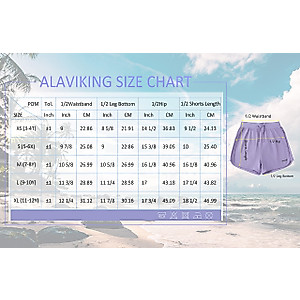 ALAVIKING Girls Cotton Shorts Athletic Running Shorts with Elastic Waistband Workout Shorts for Girls Size 3-12 Years (Red-l)