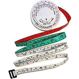 BMI Tape Measure, Measuring Tape for Body and Body Mass Index Color Calculator Retractable Measuring Tape 150cm/60inches for Body