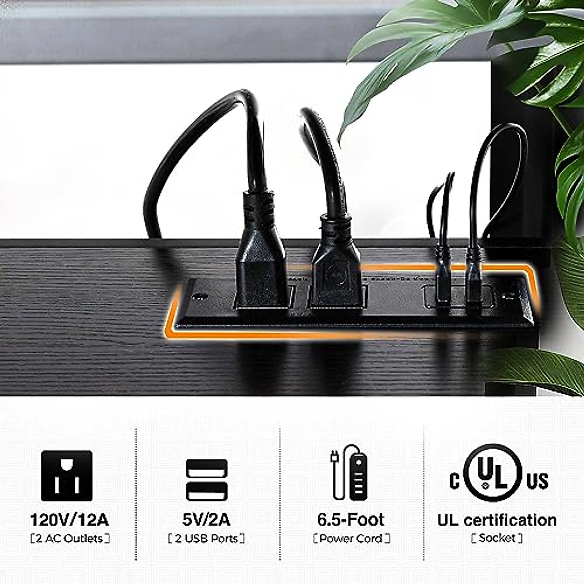 Tantmis Industrial TV Stand with Power Outlet for 55/65/70/75 inch TVs, 3-Tier Entertainment Center, TV Console Table with Open Storage Shelves, Wood TV Stand for Living Room, Bedroom, Black