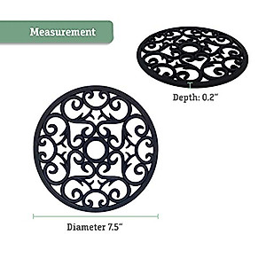 Makerstep Silicone Trivet Mat 3 Set in Heart Design Trivets. Hot Pan Holder Hot Pads for Countertop & Table. Non Slip, Serving Dishes Plates. Dishwasher Safe, Heat Resistant Kitchen Gadgets, Black
