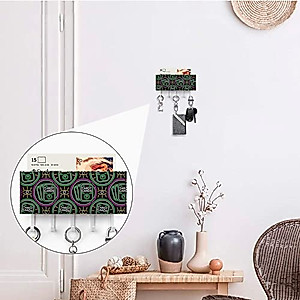 Neon Tarot Pattern Wall Mounted Key Holder Hooks Organizer Rack Hanging for Home Hallway Entryway Decorative
