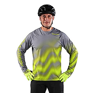 Troy Lee Designs Cycling MTB Bicycle Mountain Bike Jersey Shirt for Men, Skyline LS Chill (Waves Lt Gray, XL)