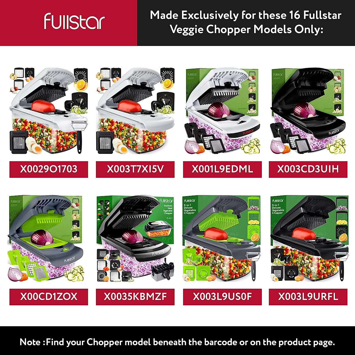 Fullstar Blade Replacement Set for Vegetable Chopper - 2pc Blade Inserts for Veggie Chopper - Big Dice Blade for Potatoes, Apples, Pears - Small Dice Blade for Onions, Tomatoes