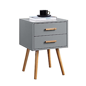 Convenience Concepts Oslo 2 Drawer End Table, Gray