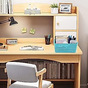 DynkoNA Colored Plastic Weave Basket, Small Storage Basket Bins Set of 6