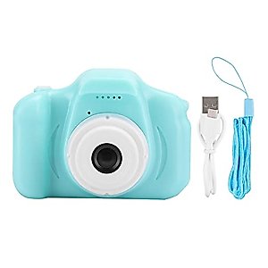 DAUERHAFT Kids Camera Toys, Mini Camera Kids Selfie Camera Rechargeable Recording Videos with 2.0in Color Screen Cartoon Photo Frames for Birthday Gifts(Green)