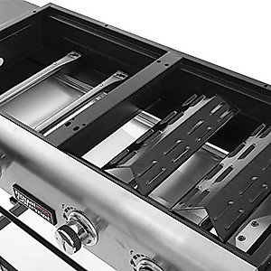 Royal Gourmet GD401C 4-Burner Portable Propane Flat Top Gas Grill and Griddle Combo, Black