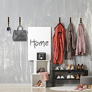 AKBFOX Wrought Iron Wall Mounted Hooks Heavy Duty Garage Storage Organizer Decorative Hanger for Home Garage Bathroom Kitchen Door Office Hanging Coat, Keys, Towel, Tools, Bags, Hat (Bronze)