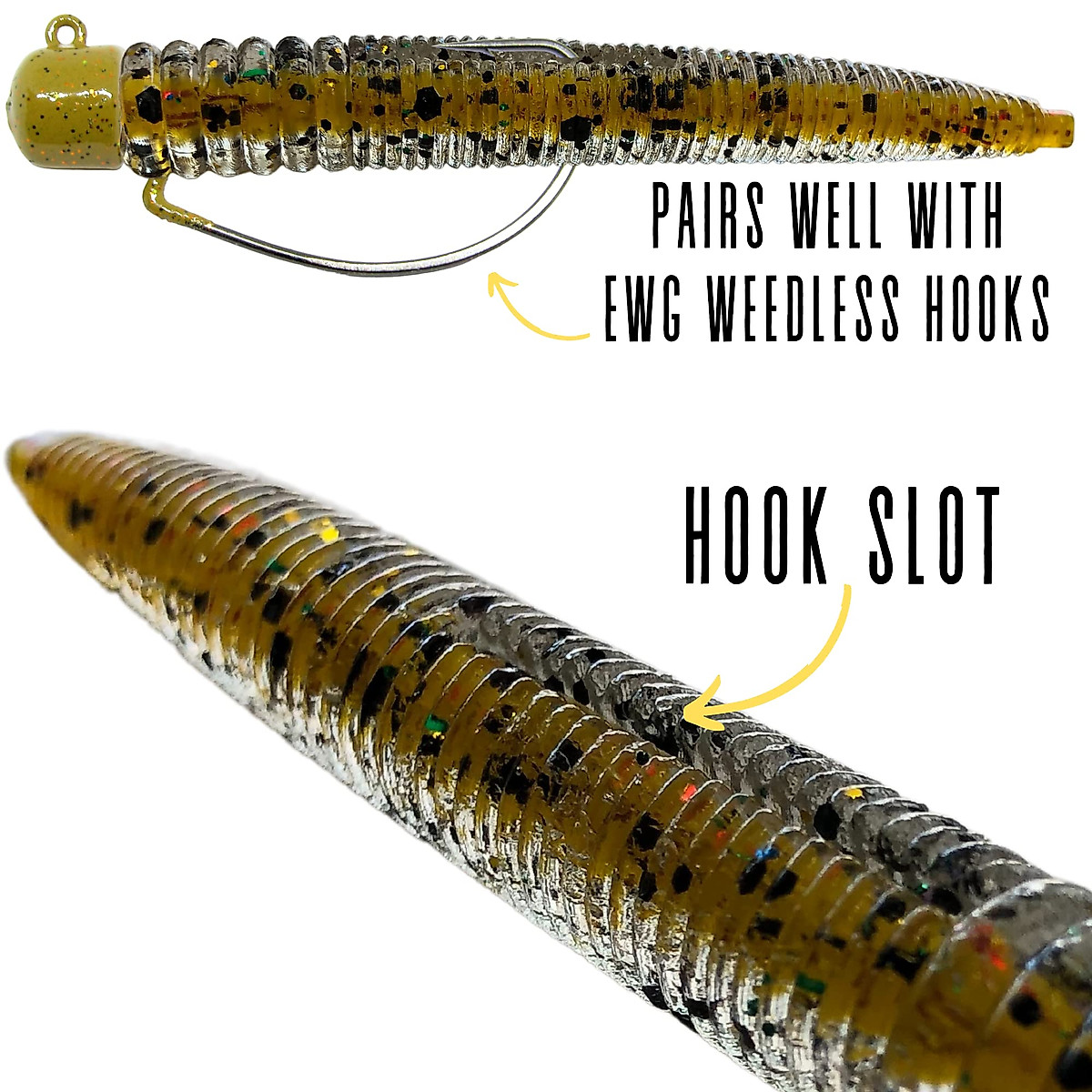 JIGITY - Ned Rig Baits | 10 Pack Uncle Ned 3" Soft Plastic Worms | Finesse Style Bait Largemouth Smallmouth Multispecies Crappie Bluegill Bass Fishing Gear (3", Black Blue FLK)