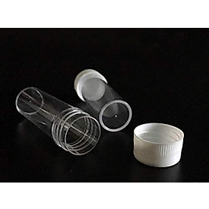 12 PCS 25ml/0.8oz Plastic Sample Bottles Test Tubes Storage Vials Sample Container with Screw Cap