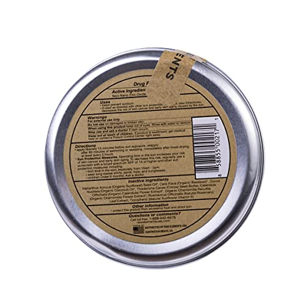 Raw Elements Baby + Kids SPF 30 Organic Sunscreen Lotion Non-Nano Zinc Oxide, Reef-Safe, Cruelty-Free, Gentle and Moisturizing, Zero Waste Tin, 3oz