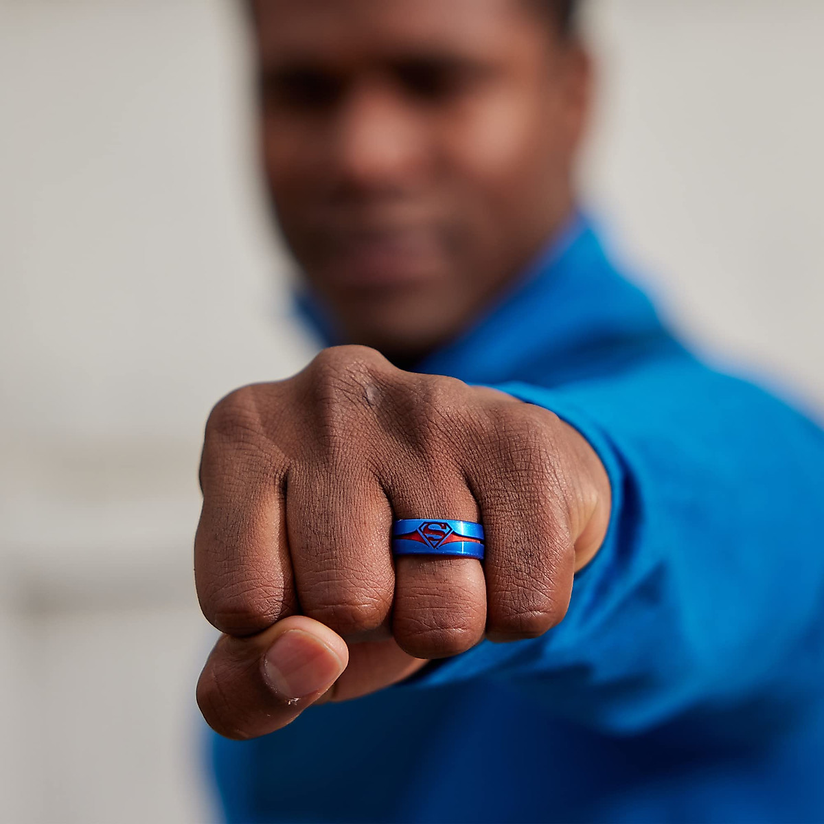 Enso Rings DC Comics Collection - Breathable Silicone Ring - Etched Design - Comfortable and Safe - Superman - Size 11