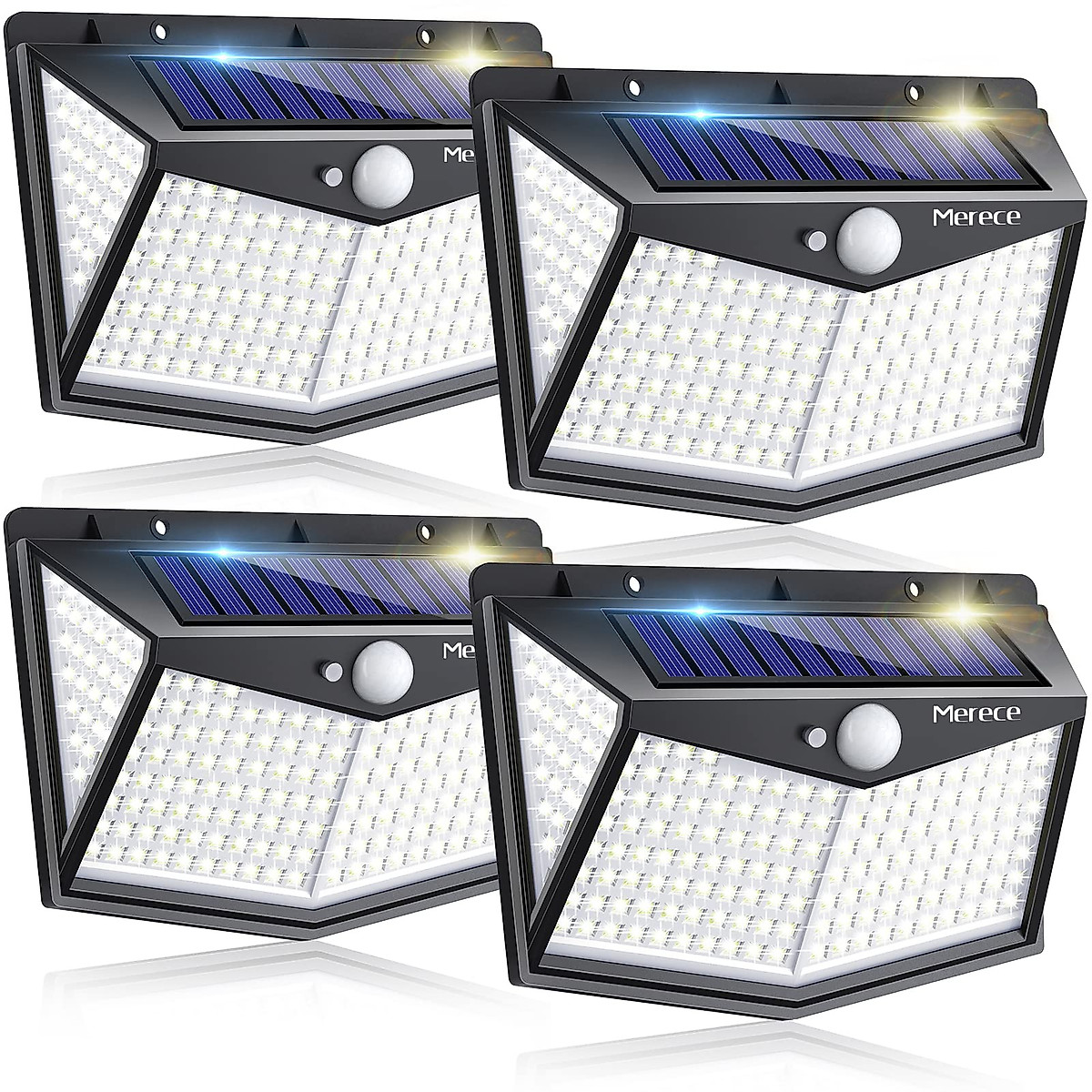 Solar Outdoor Lights, Upgraded 212 LED/4 Pack 3 Modes Motion Sensor Security Lights w/ 270° Wide Lighting Angle, IP65 Waterproof Wall Lights Solar Powered, Bright for Yard Fence Garden Outside