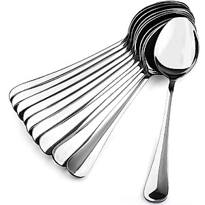 Lazooy 8 Pack Serving Spoon Set 18/10 Stainless Steel Serving Utensil No Rust Large Serving Tablespoons for Buffet Banquet, Mirror-Polished, 8 Inch