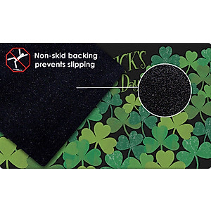 Toland Home Garden 800261 Shamrocks St Pats Door Mat 18x30 Inch Spring Outdoor Doormat for Entryway Indoor Entrance