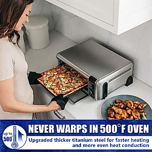 2 Pack 13" × 13" Professional Baking Sheet, Air Fryer Accessories, Replacement Baking Pan for Ninja SP100, SP101, SP1001C, SP201 Foodi Air Fry Oven, Nonstick Sheet Pan for Foodi 8-in-1 Air Fry Oven